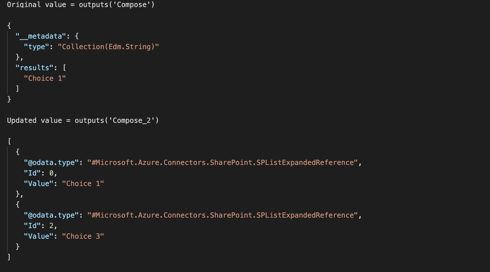 Get Previous Values Of Sp Multiple Selection Columns In Power Automate 3678